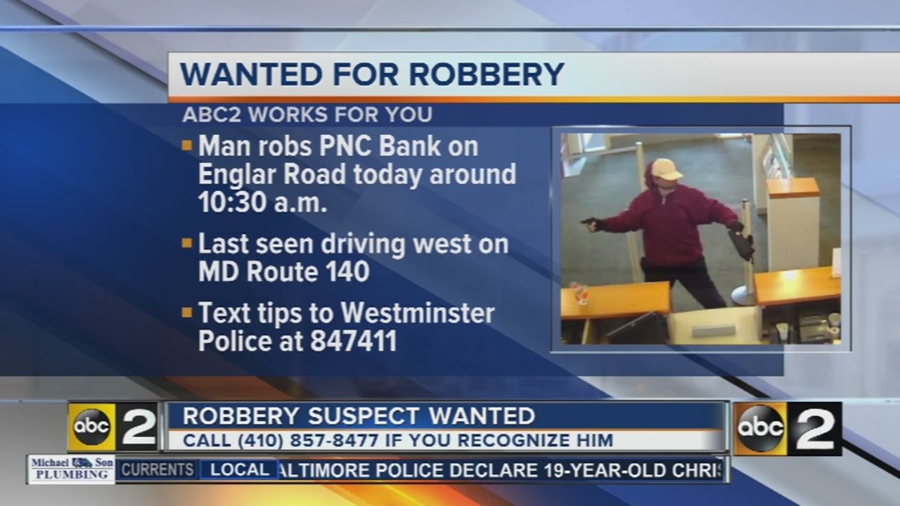 Westminster police search for PNC Bank robber - YouTube