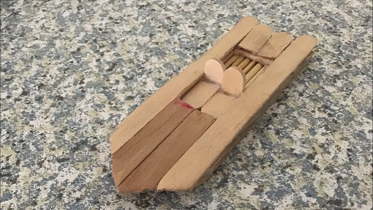 My popsicle boat can float on water!!! - YouTube