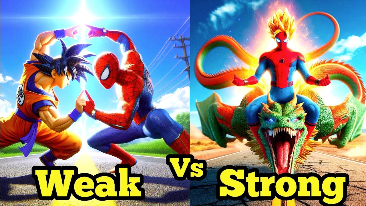 Goku & Spiderman Become Super Saiyan (weak vs. Strong) #goku #spiderman ...