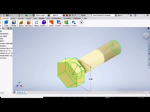 Software Autodesk Inventor Bolt Drawing for Assembly - YouTube