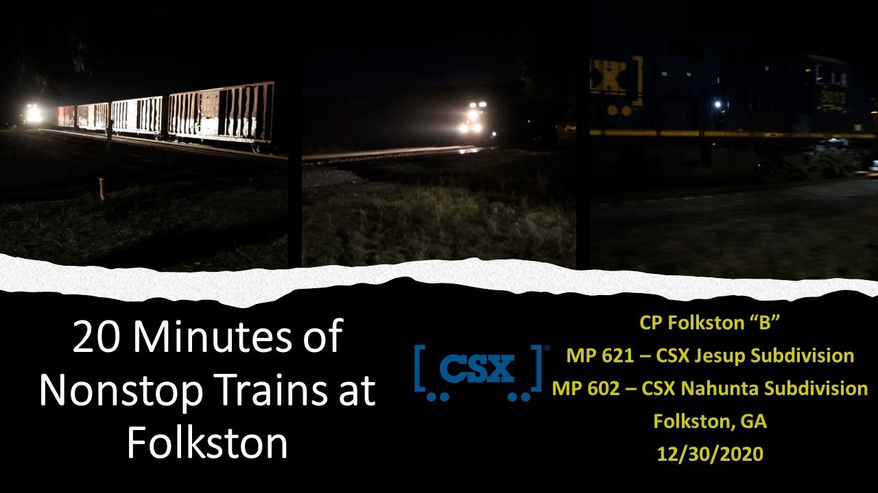 20 Minutes of Nonstop Trains at Folkston - YouTube