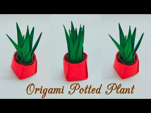 ORIGAMI POTTED PLANT | DIY MINI ORIGAMI POT PLANT | MINI ORIGAMI POT ...