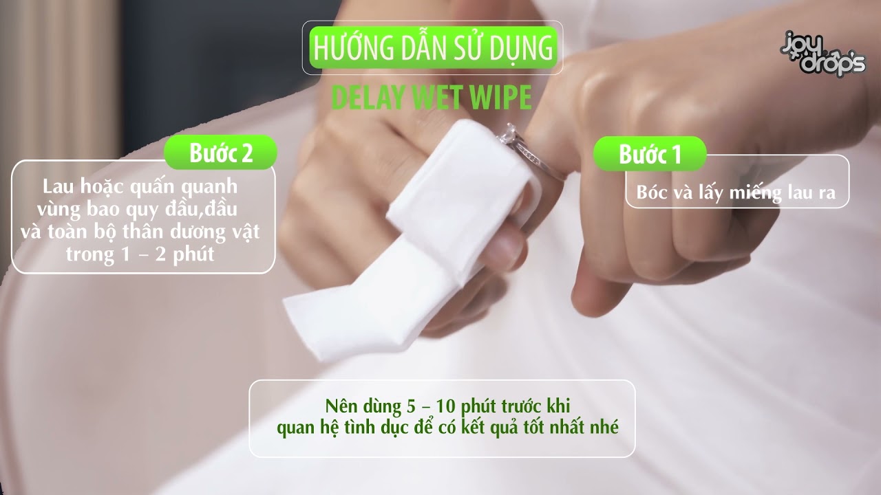 HƯỚNG DẪN SỬ DỤNG SẢN PHẨM KHĂN LAU KÉO DÀI THỜI GIAN QUAN HỆ JOYDROPS DELAY WET WIPE - YouTube