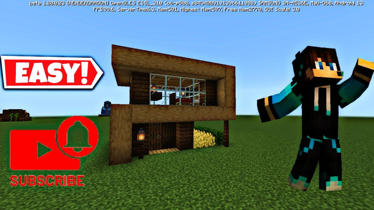 mincraft: learning how to build a small survival wooden house - YouTube