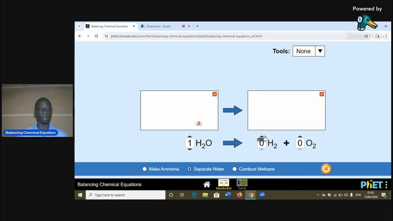 Balancing chemical equations using PhET interactive simulation. - YouTube