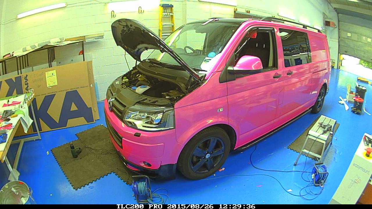 VW Transporter Glitter Pink Wrap Part 2 - YouTube