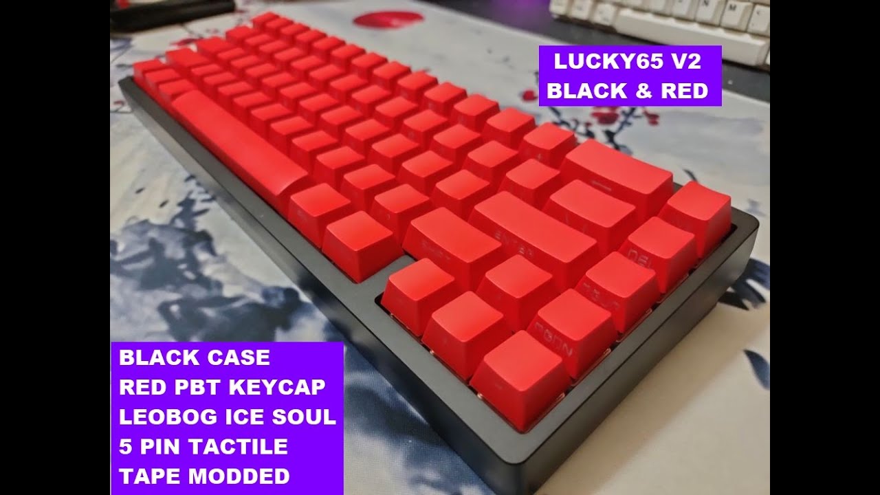 LUCKY65 V2 BLACK & RED KEYBOARD TYPING ASMR - YouTube