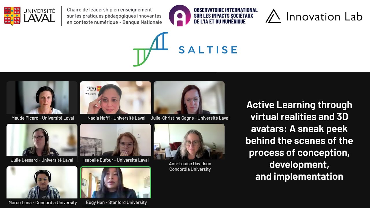 Active Learning through virtual realities and 3D avatars at SALTISE ...