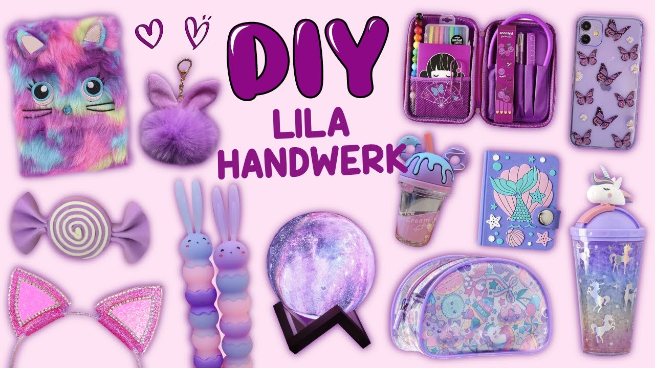 20 DIY LILA HANDWERK – LILA SCHULMATERIAL – LIFE HACKS UND MEHR… - YouTube