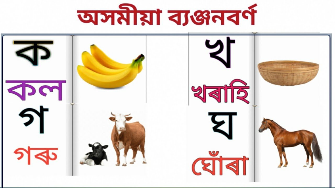 Assamese alphabet/ learning Assamese alphabet/অসমীয়া ব্যঞ্জনবর্ণ ...