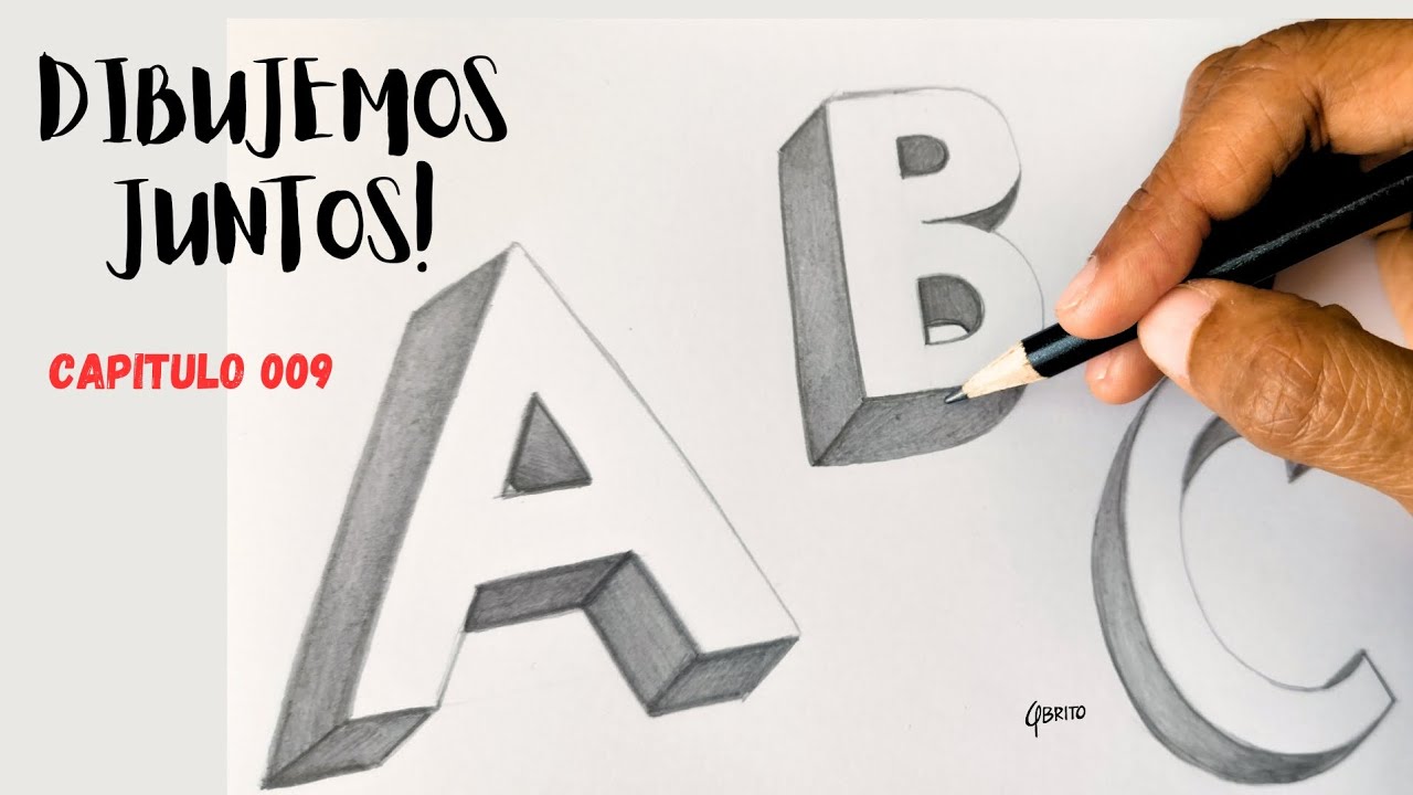 Cómo hacer LETRAS en 3D solo con 1 Lápiz | Paso a Paso | Cero excusas ...
