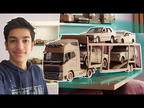 KARTONDAN ARABA TAŞIYICISI ! maket tır dorsesi / model car trailer from cardboard