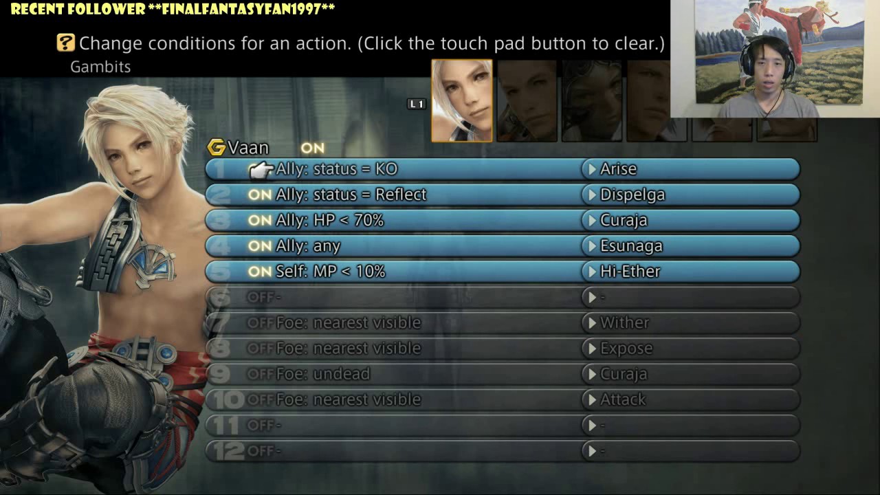 My Gambit Setup Guide FFXII TZA PS4 - YouTube