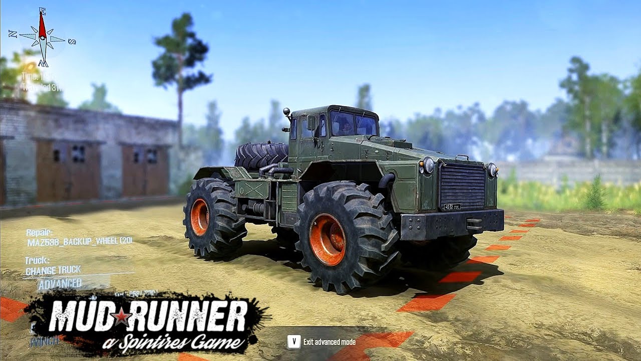 Driving MAZ 538 Monster Truck On Mud Road Spintires: Mudrunner # ...