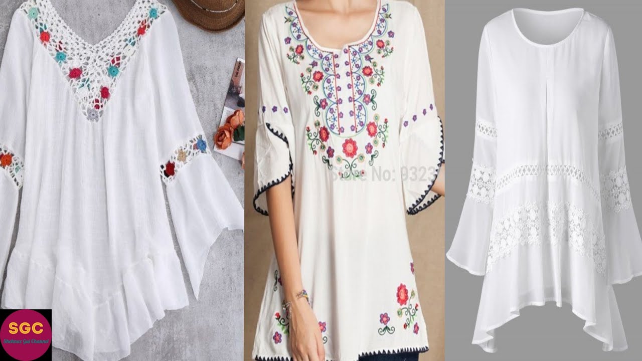 White top designs |Embroidery top |beautiful top ideas |shahnaz gull ...