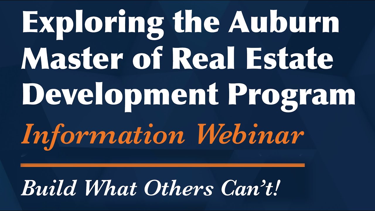 Exploring the Auburn Master of Real Estate Development Program - YouTube