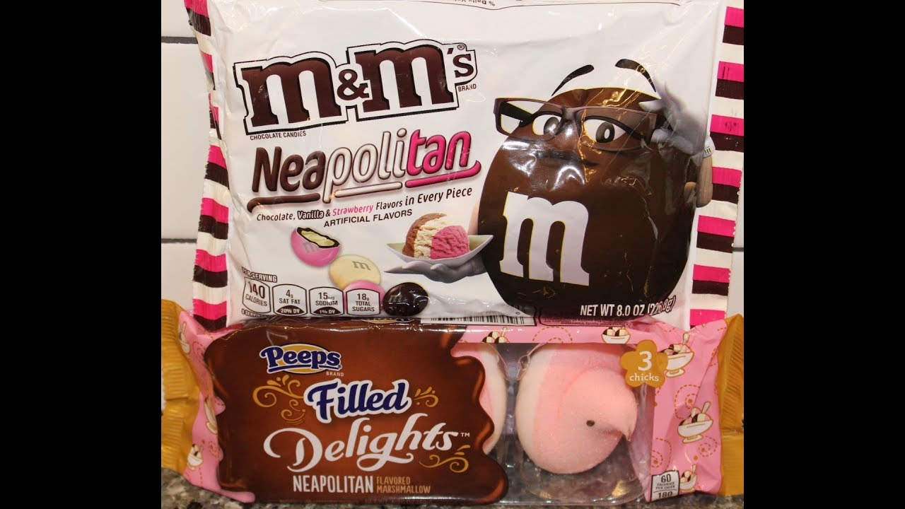 Neapolitan M&M’s & Neapolitan Peeps Filled Delights Review - YouTube