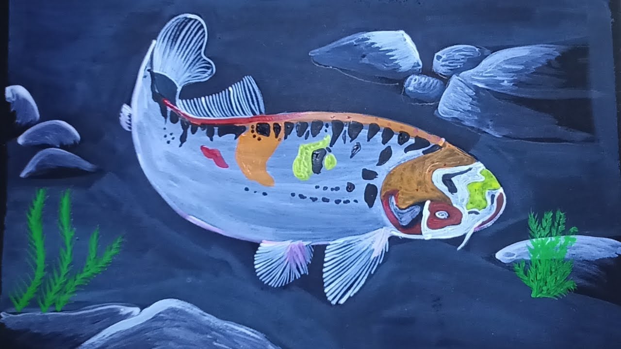 Painting of a Koi Carp Fish|| koi Carp Fish Painting with Watercolor ...