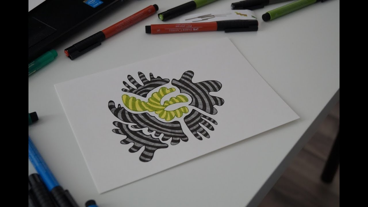 Slow TV: drawing abstraction - water based ink (B04 -215 p.2) - YouTube