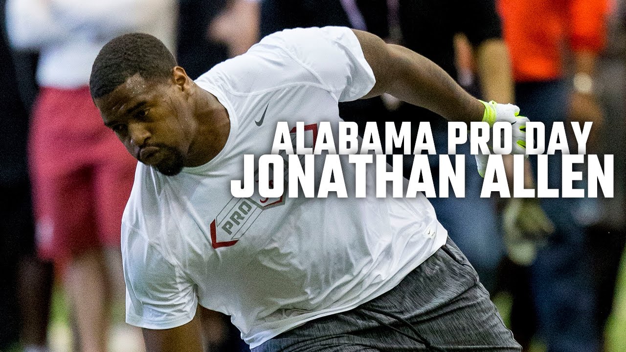 Watch Jonathan Allen at Alabama Pro Day - YouTube
