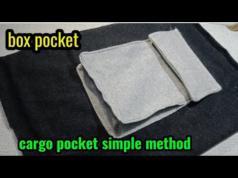 how to sew a cargo pocket easy method/box pocket/batch pocket in pant ...