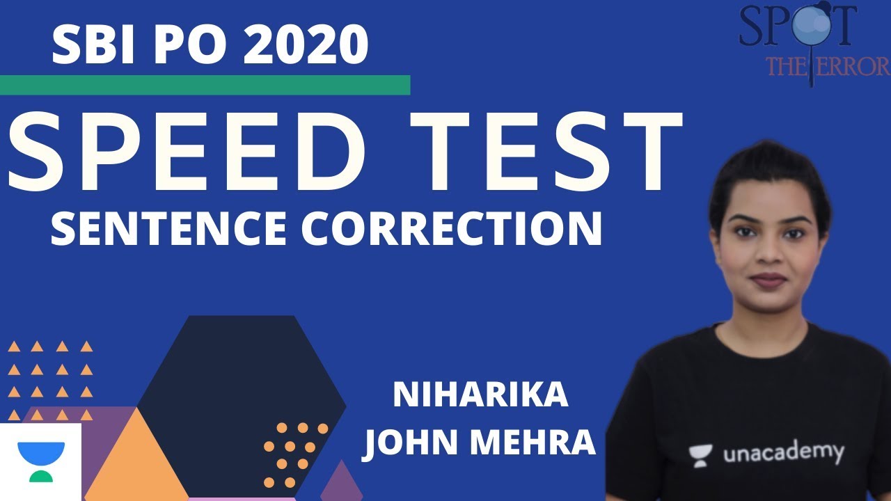 Speed Test - Sentence Correction/Improvement || Target SBI PO || In ...