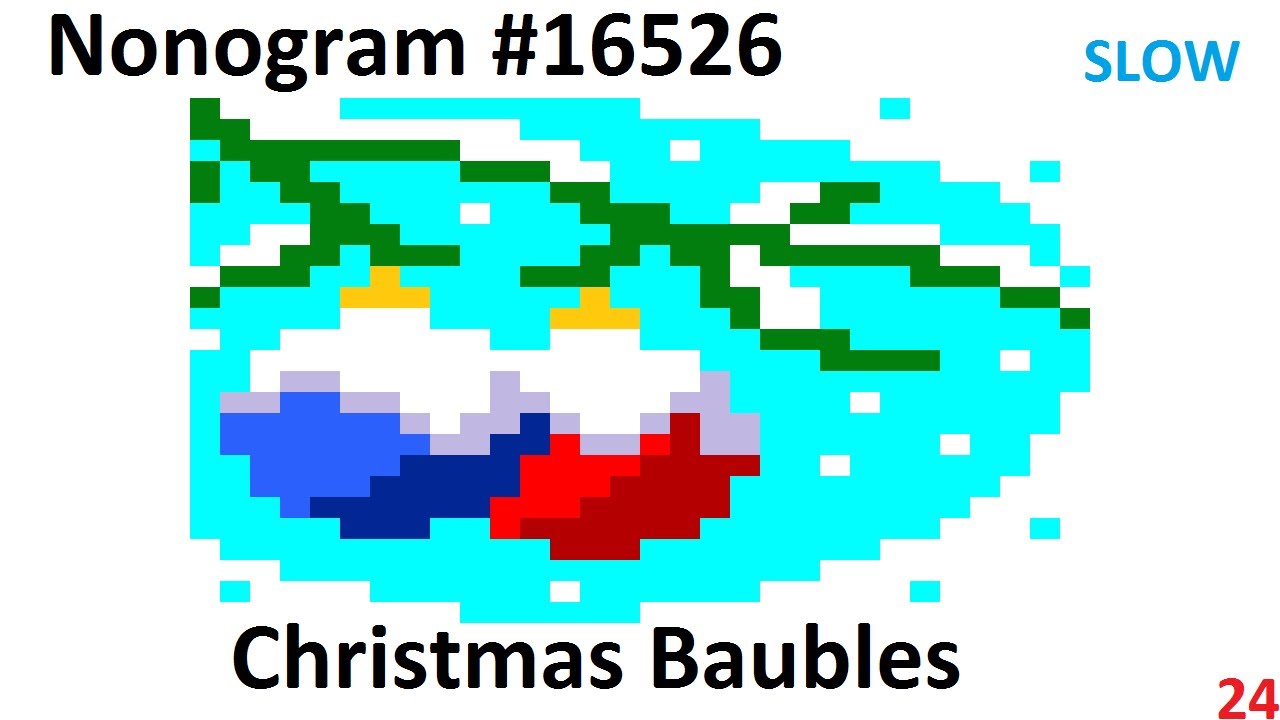 Nonogram #16526 - "Christmas Baubles" (slow) - YouTube