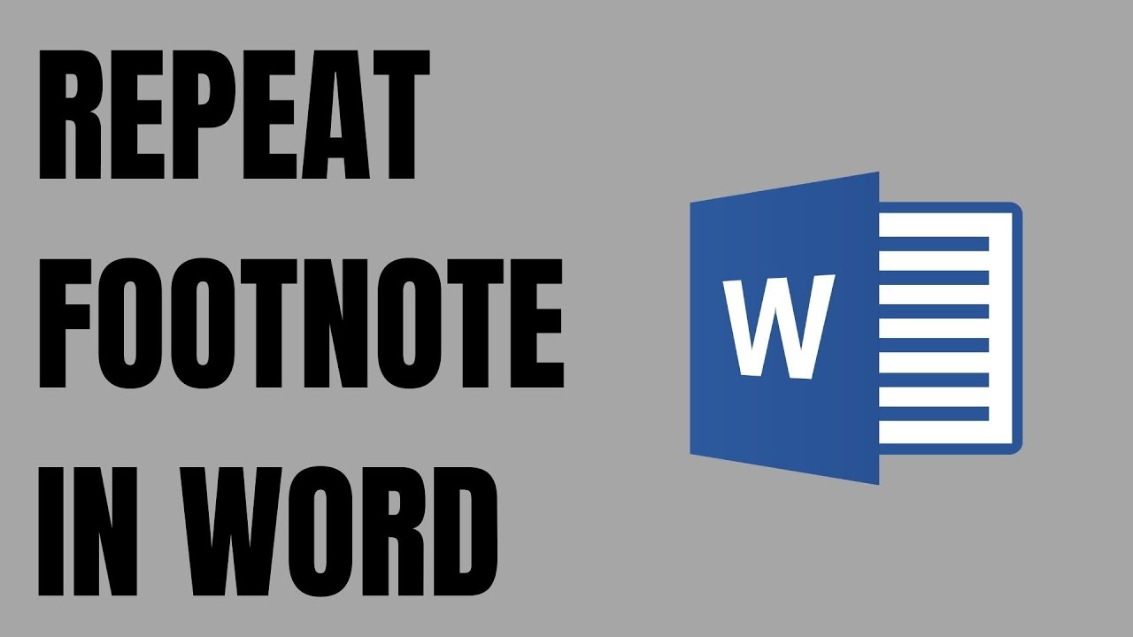 How to Repeat Footnote in Word - YouTube
