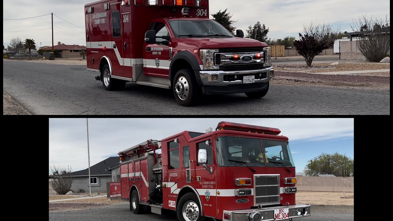 San Bernardino County Fire Medic Engine and Medic Ambulance 304 ...