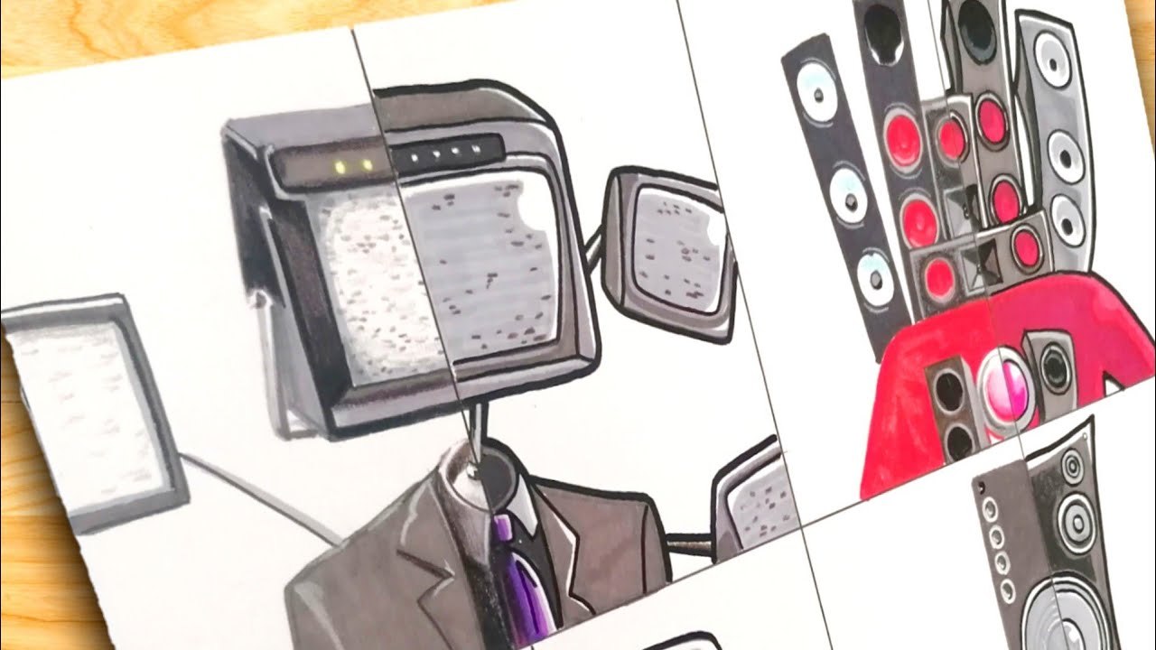 Dibujando Skibidi Toilet ( Cartoon vs Realista ) ( BIG TV MAN ) drawing ...