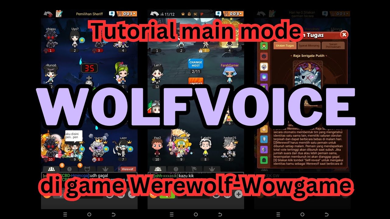 TUTORIAL MAIN GAME WOLFVOICE DI WEREWOLF-WOWGAME!! MAIN WEREWOLF PAKAI ...