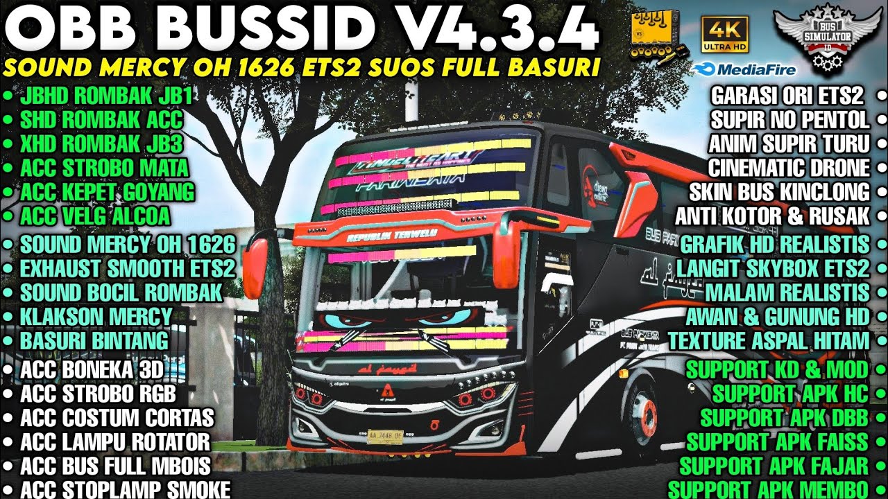 OBB BUSSID V4.3.4 SOUND MERCY OH 1626 ETS2 SUOS | BUS FULL ACC | GRAFIK HD4K ETS2 | Bussid v4.3. ...