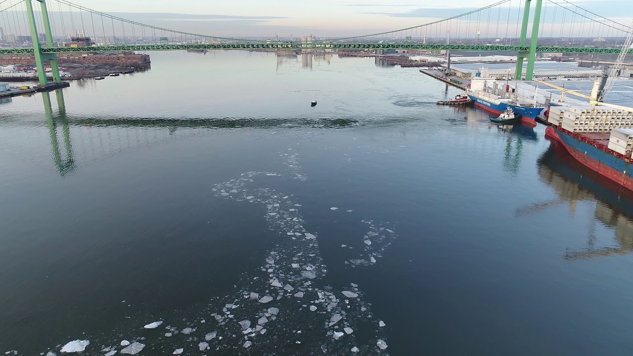 Aerial Drone Video Delaware RIver 01 03 2018 - YouTube