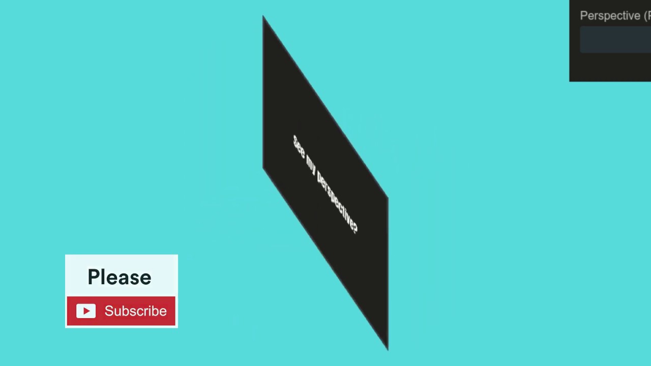 How to Apply 3D perspective on your html element - YouTube