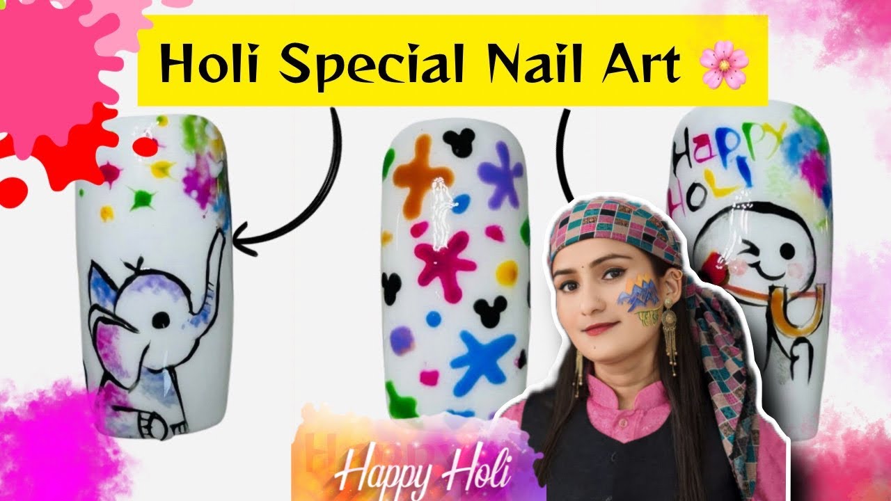 Holi Special Nail Art 🌸ll Happy Holi 2025 ♥️ll Divaz Studio ll Learn ...