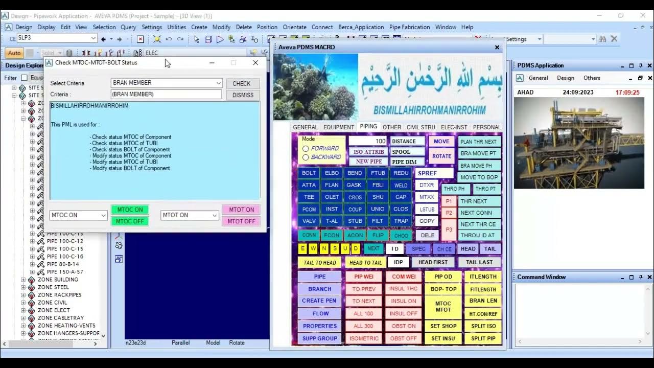 BISMILLAH : PML App is used for checking and modify of MTOC, MTOT and BOLT in Aveva PDMS & E3D ...