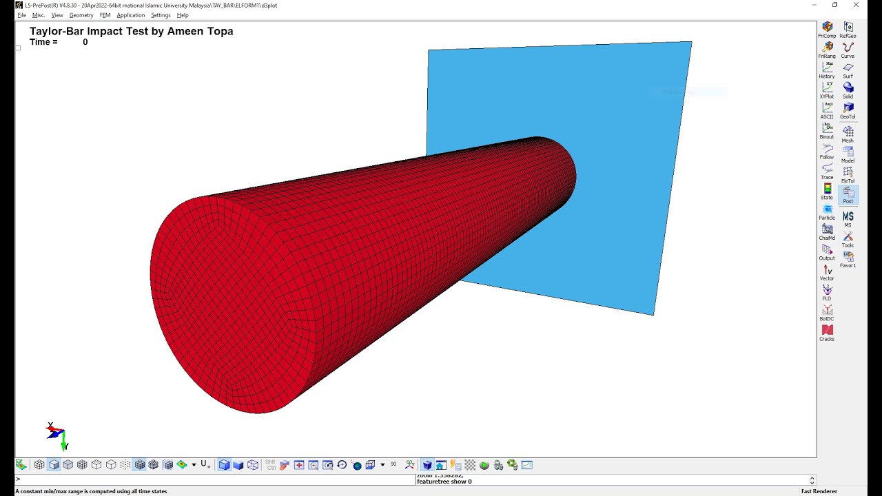 Comparison of Hex Element Formulations: Taylor-Bar Impact Test as a ...