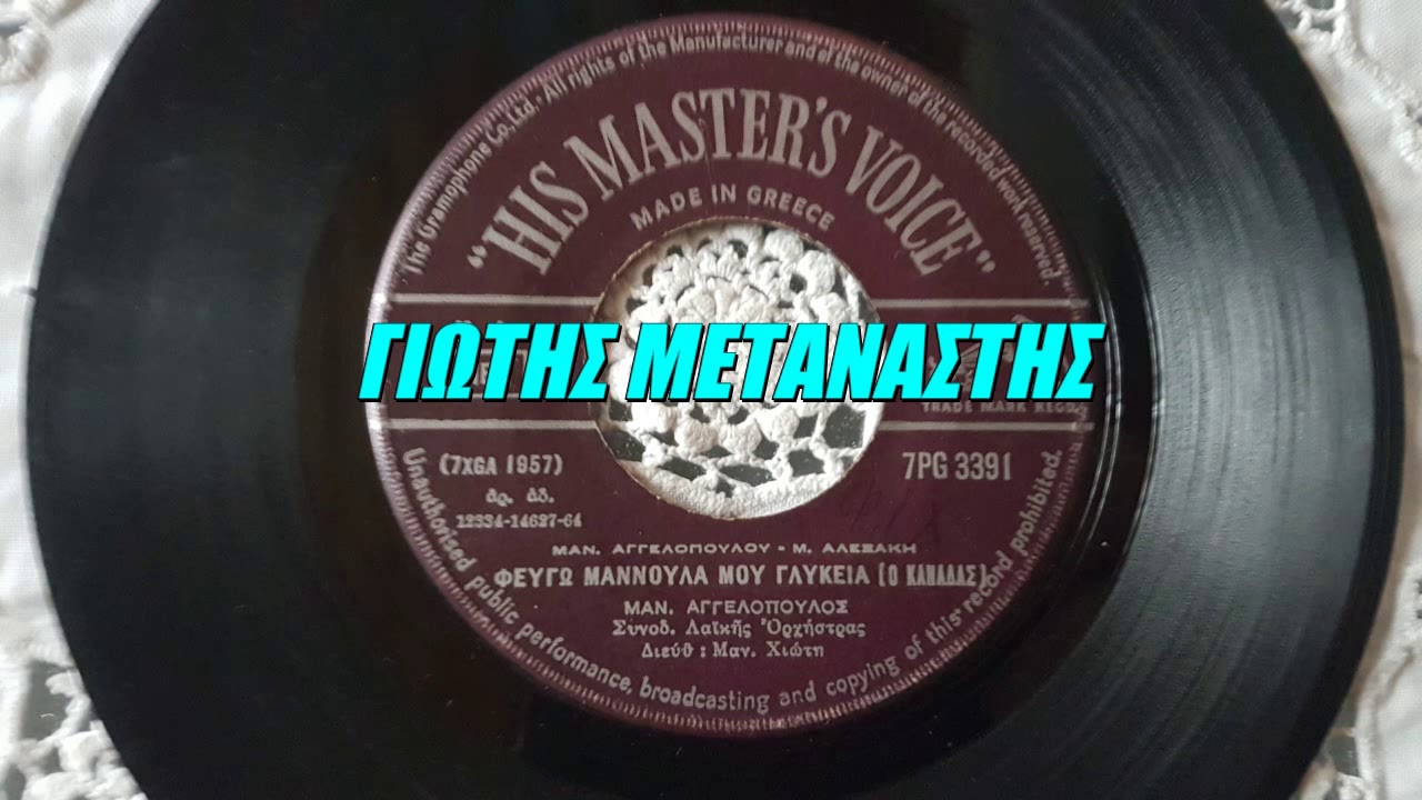 ΦΕΥΓΩ ΜΑΝΟΥΛΑ ΜΟΥ ΓΛΥΚΙΑ-ΜΑΝΩΛΗΣ ΑΓΓΕΛΟΠΟΥΛΟΣ - YouTube
