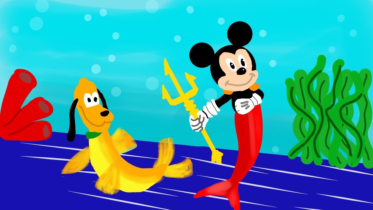 Mickey Mouse Clubhouse THE MERMAID WITH PLUTO | Doodle Story Art - YouTube
