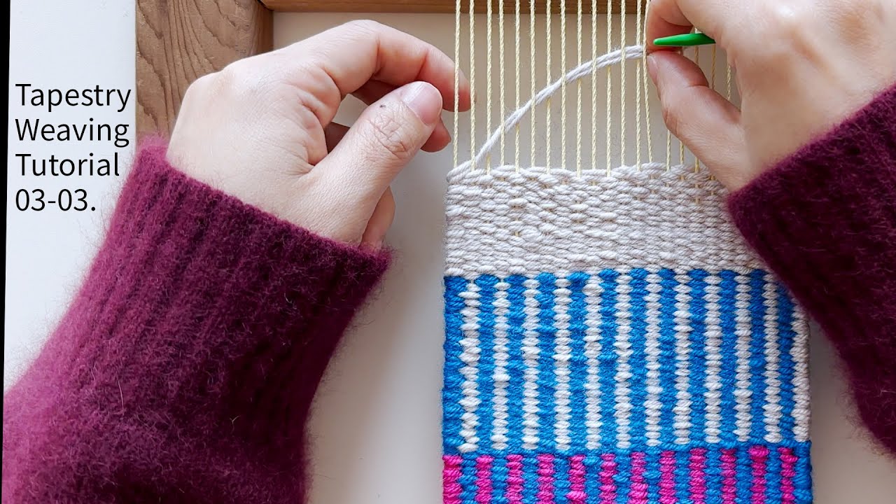 03-03. 스트라이프 위빙 완성 / Complete the Stripe Weaving - YouTube