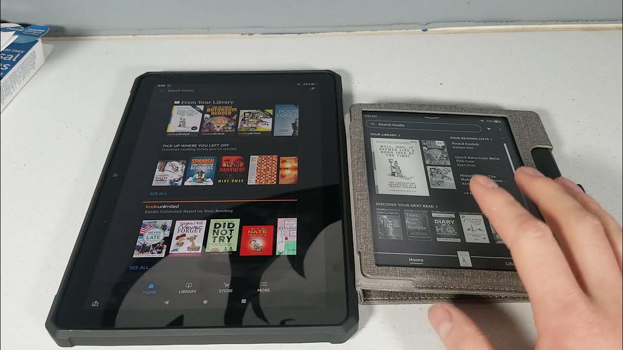 Reading on Amazon Kindle E reader vs Amazon Fire Tablet - YouTube