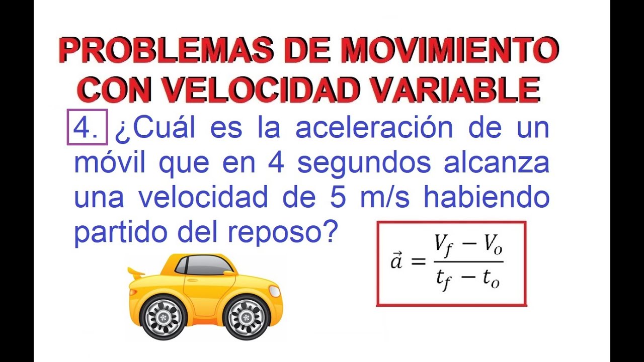 4. PROBLEMAS DE MOVIMIENTO CON VELOCIDAD VARIABLE. DEFINICIÓN DE ...