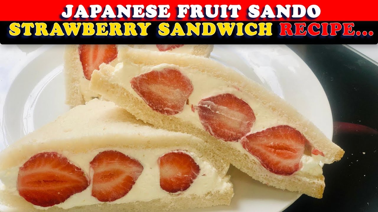 Japanese Fruit Sando Strawberry Sandwich Recipe | How to cook - YouTube