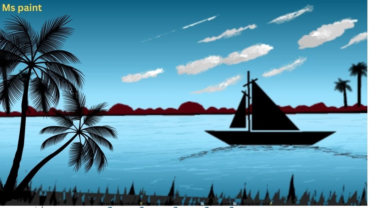 How to drawing ms paint🌴How to drawing paint in computer🎇ms paint ...