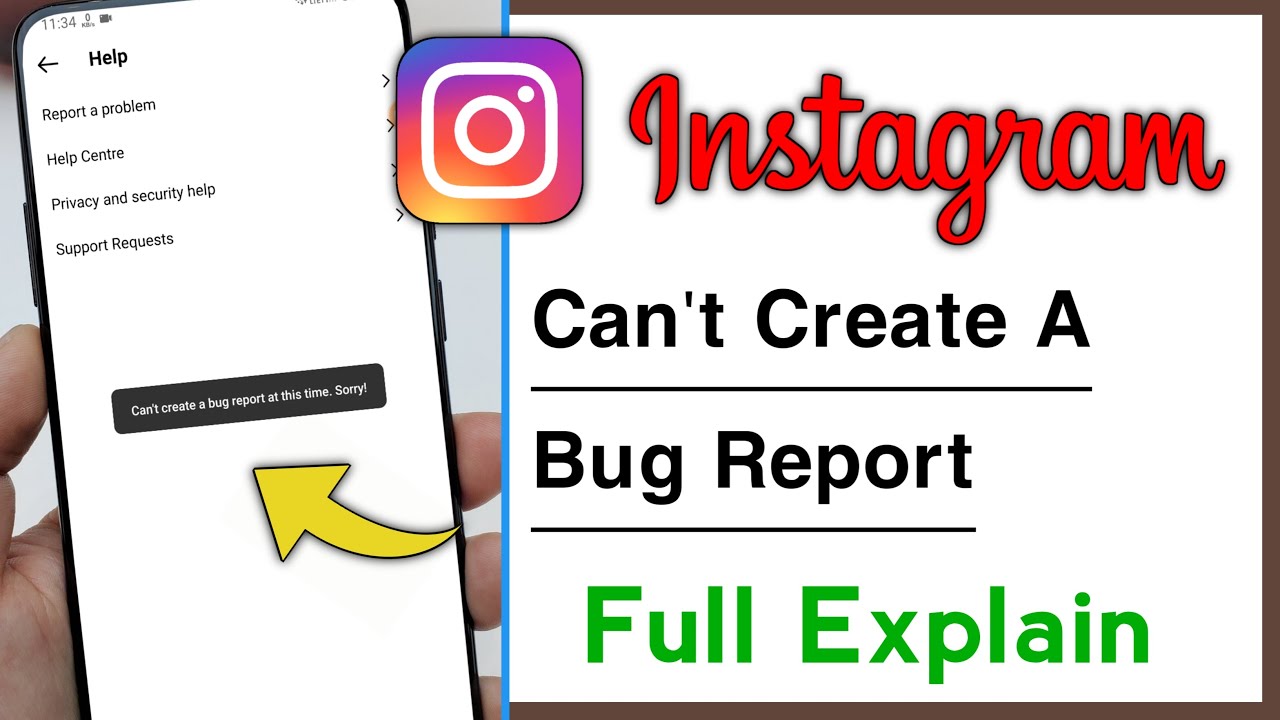 Instagram What iS Can't Create A Bug Report At This Time Sorry - YouTube