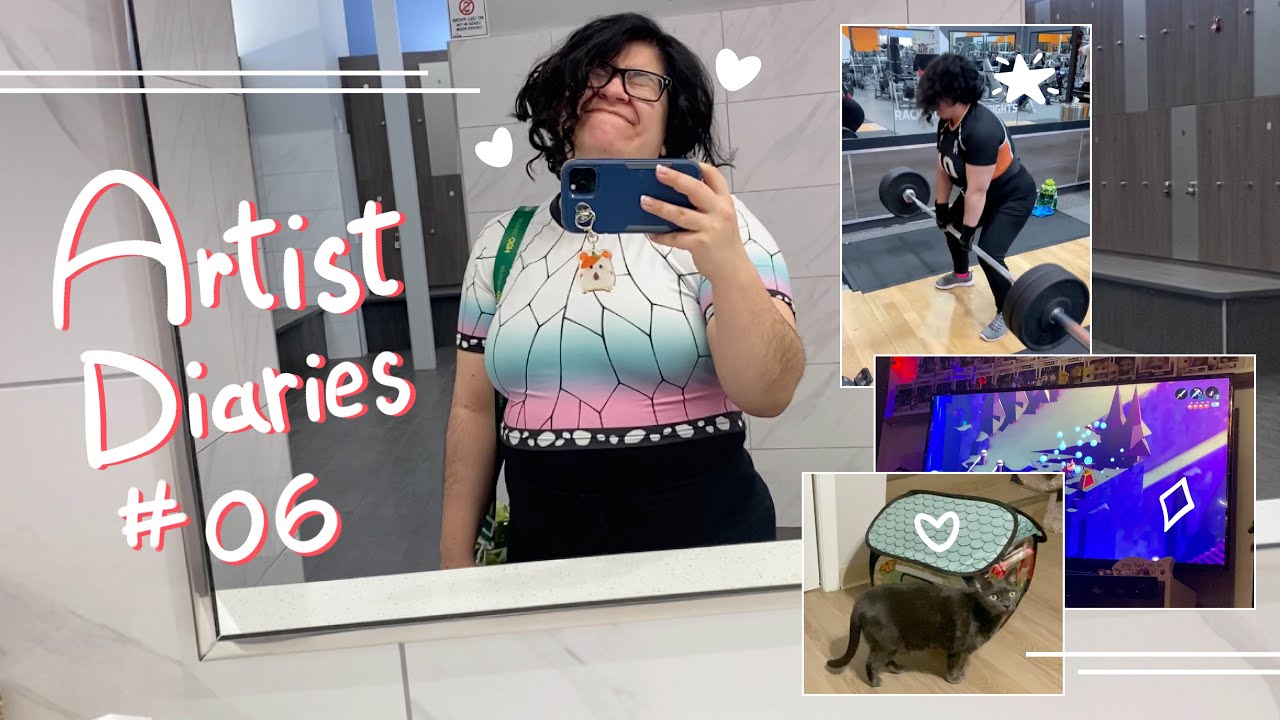 artist diary 06 ★ gym footage, morning routine, and cozy gaming - YouTube