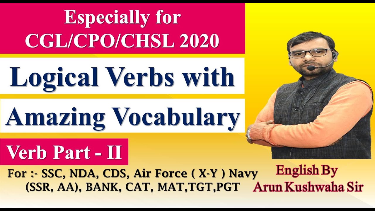 Logical Verbs with Different Vocabulary Verb Part - II (Especially for ...
