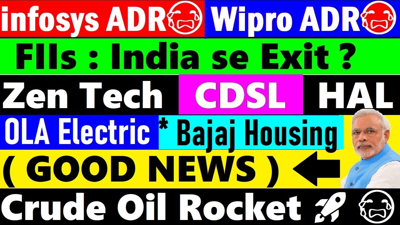 infosys ADR😭🔴 Wipro ADR😭🔴 Crude Oil Rocket😭🔴 Zen Tech🔴 FIIs Diis🔴 OLA ...