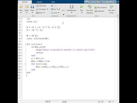 Gauss Elimination Method in MATLAB - YouTube