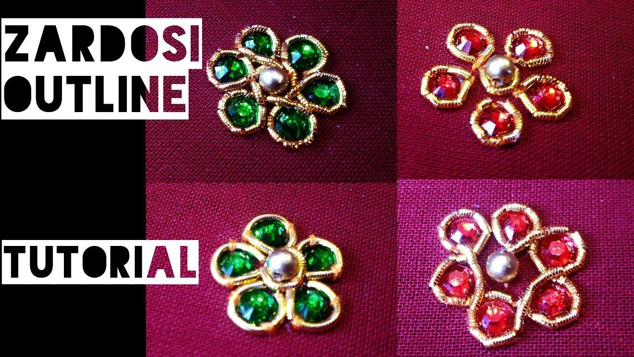 ZARDOSI WORK FOR BEGINNERS| AARI EMBROIDERY AND NORMAL STITCHING NEEDLE ...